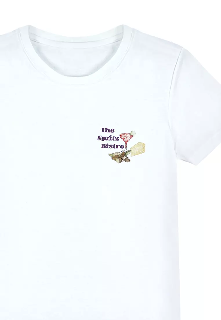 Buy POP Shop Ladies White Graphic T-shirt "The Spritz Bistro" 2026 ...