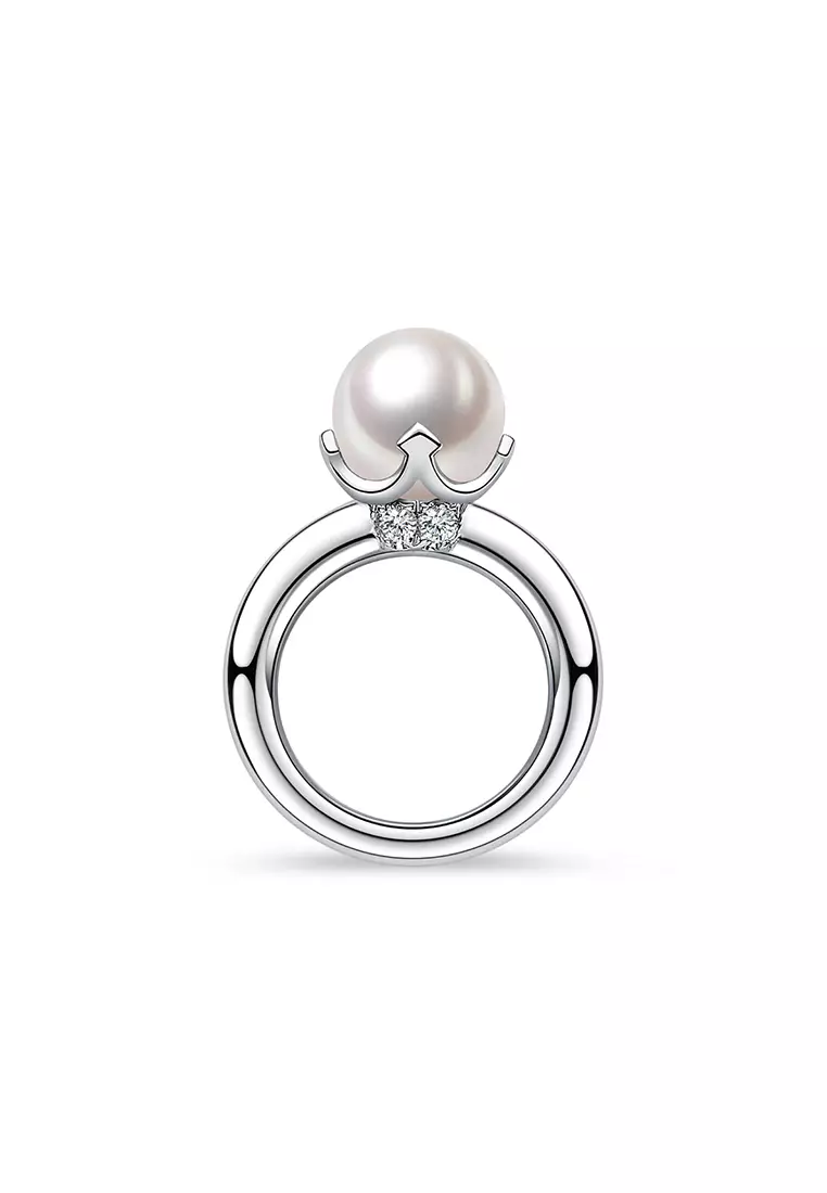 Buy LAZO DIAMOND LAZO DIAMOND J'aime Prong Set Baby Ring Pearl and ...