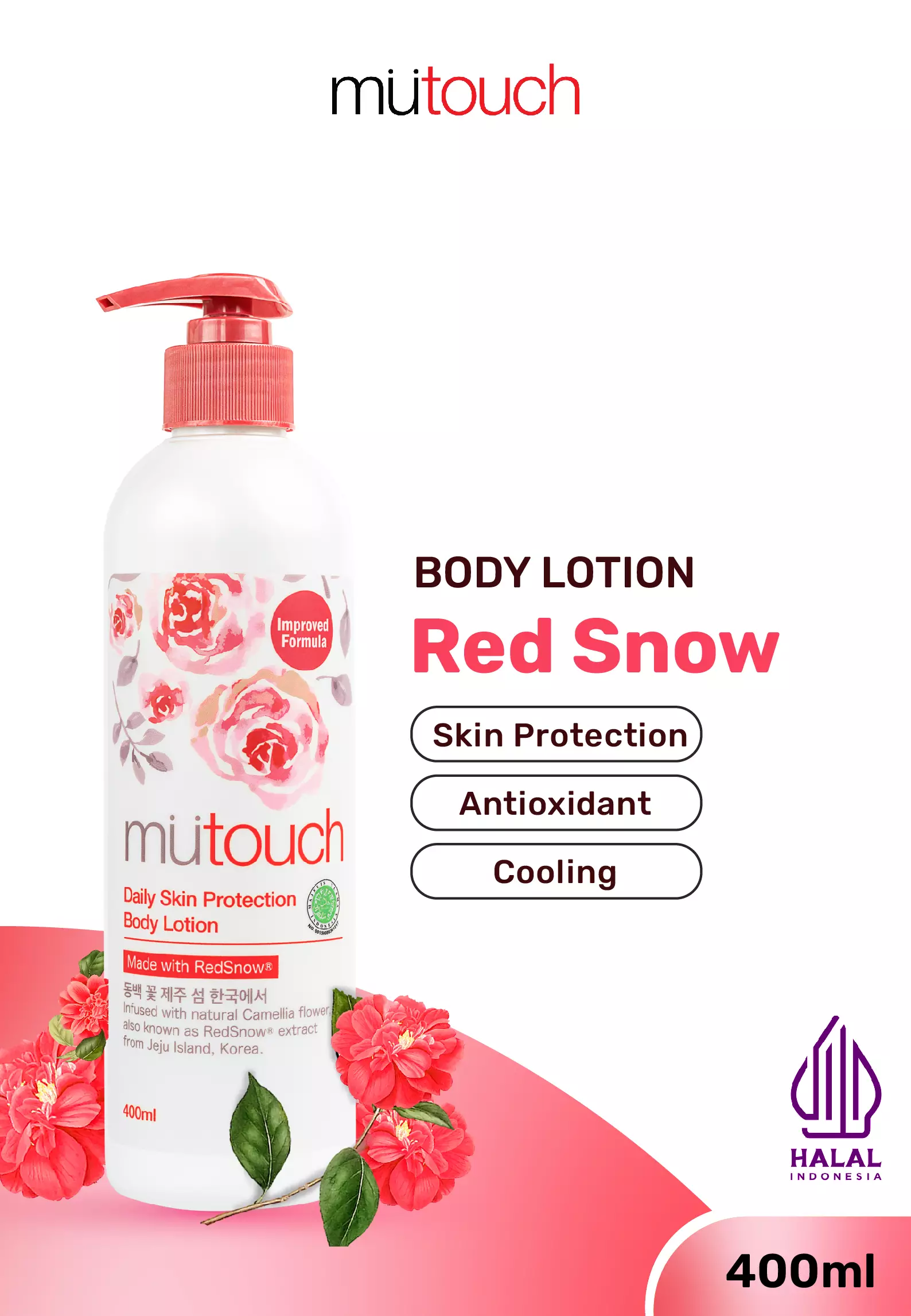 Jual MUTOUCH MuTouch Body Lotion Red Snow – Skin Protection 400ml ...