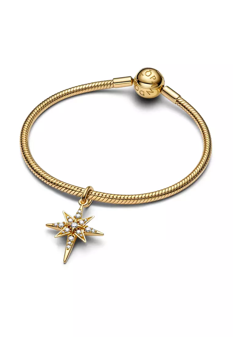 Buy Pandora Pandora 14K Gold-Plated Sparkling North Star Dangle Charm ...