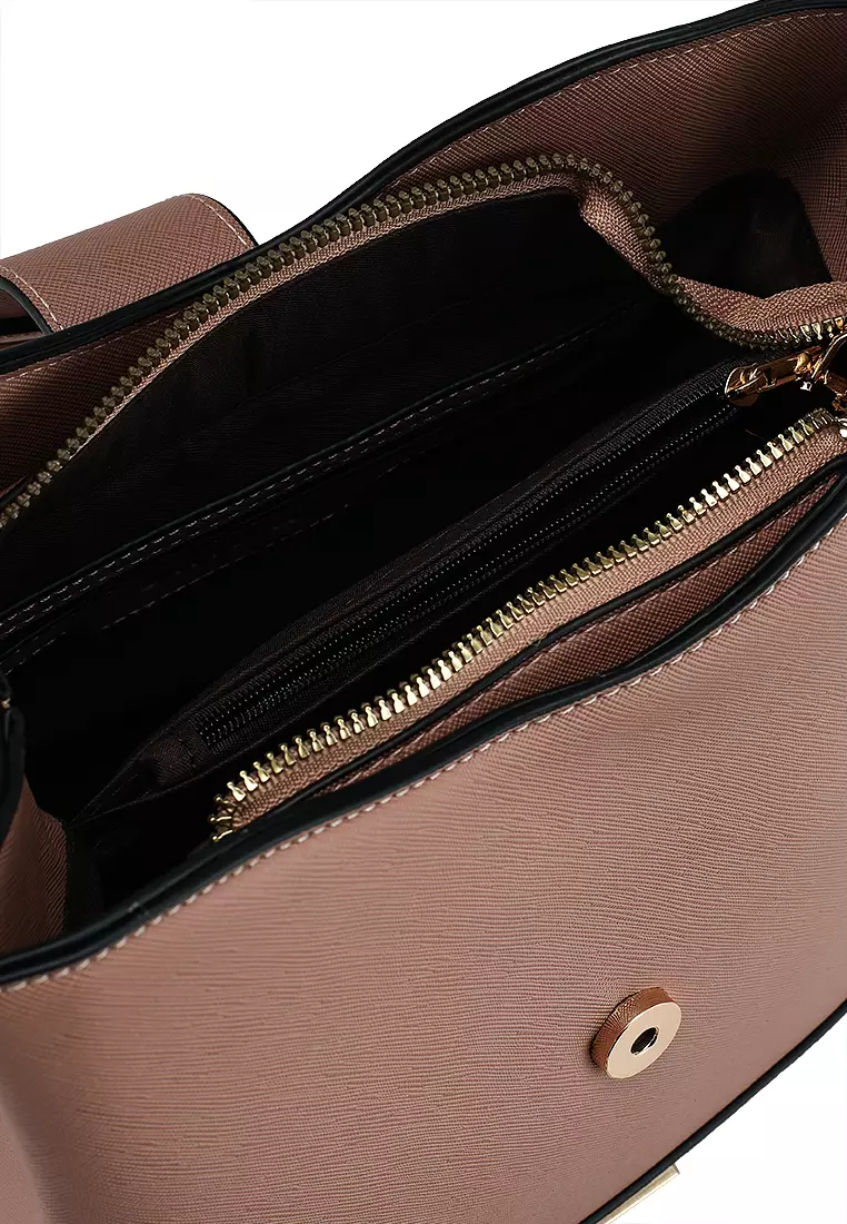 Buy Unisa Saffiano Convertible Top Handle Bag 2025 Online | ZALORA ...