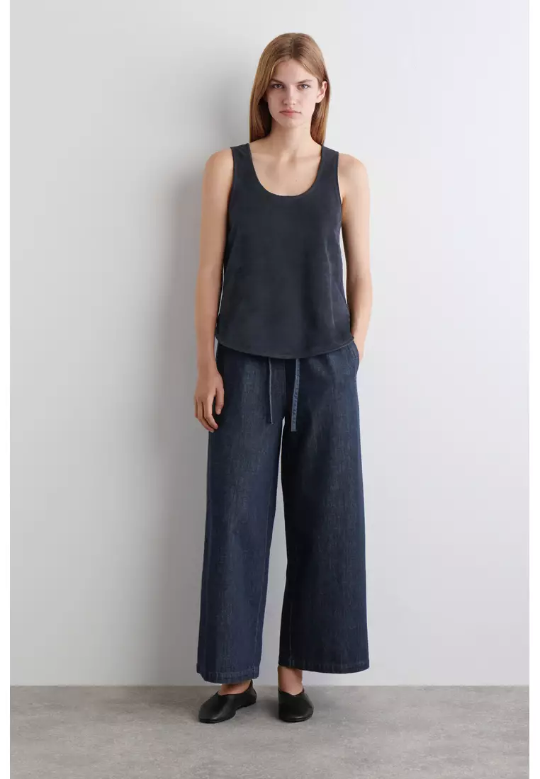 Buy COS CROPPED DENIM WIDE-LEG TROUSERS 2026 Online | ZALORA Philippines