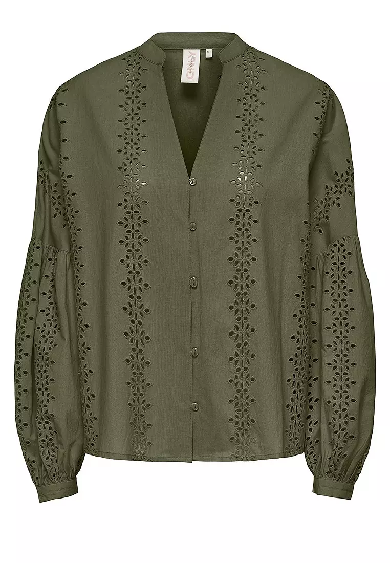 ONLY Nelly Long Sleeves Button Top 2025 | Buy ONLY Online | ZALORA Hong ...