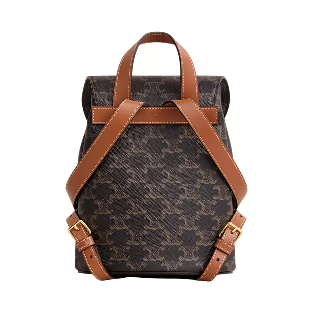 Jual CELINE Bonnie Backpack in Triomphe Canvas and Calfskin Tan ...