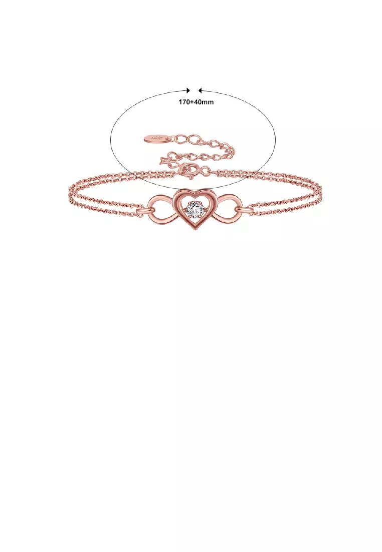 Buy SOEOES 925 Sterling Silver Plated Rose Gold Fashion Simple Hollow Heart Cubic Zirconia ...