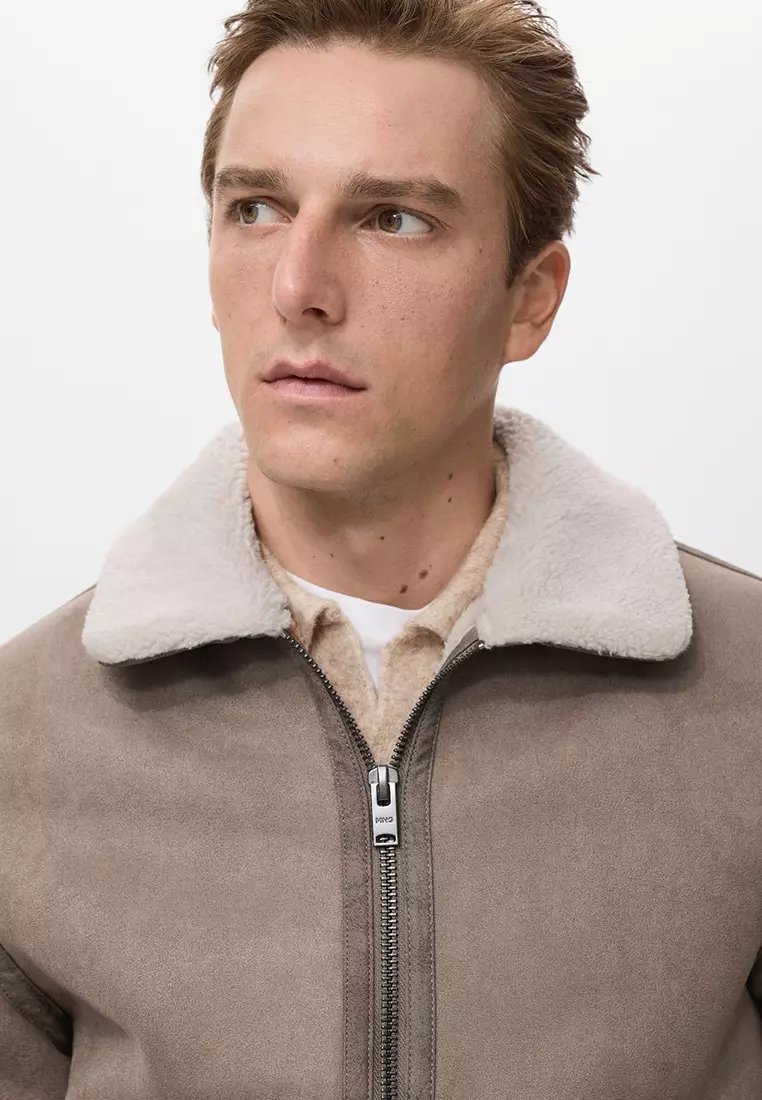 Jual MANGO Man Double Face Jacket With Sheepskin Details Original 2025 ...