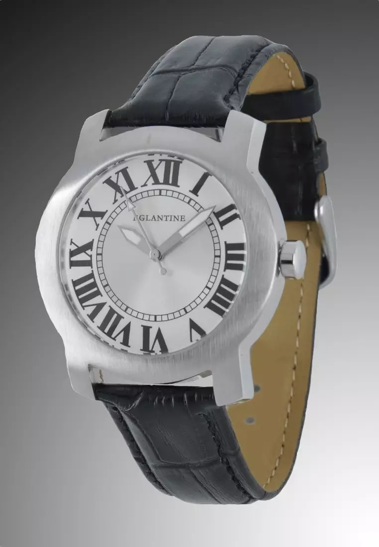 Buy EGLANTINE Emile Unisex Steel Quartz Watch on Leather Strap Online ...