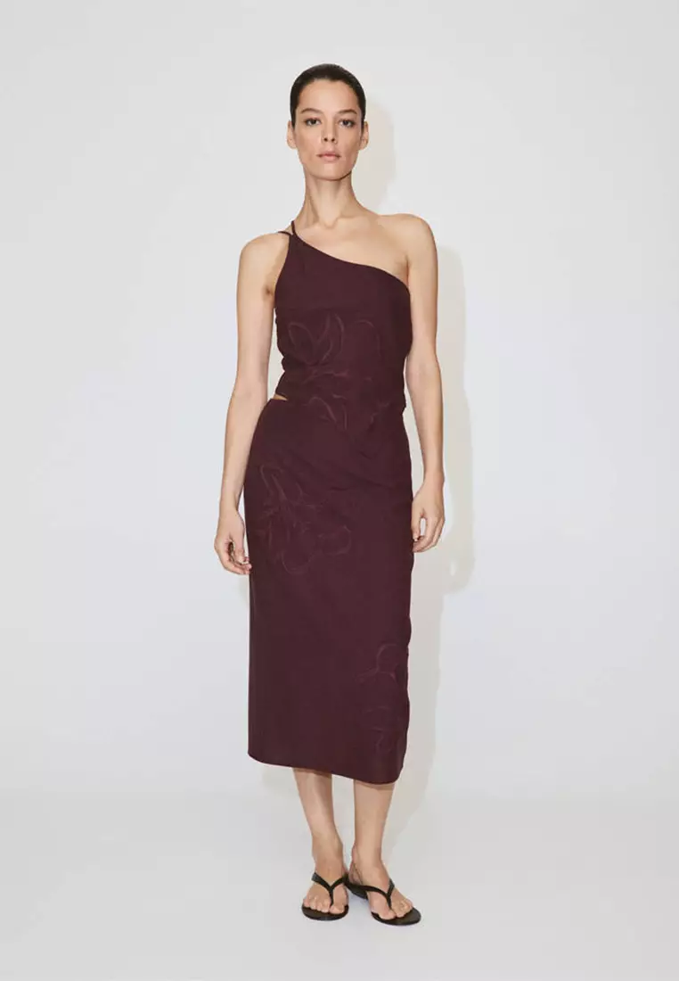 Buy Mango Skirt with Floral Embroidery 2026 Online | ZALORA