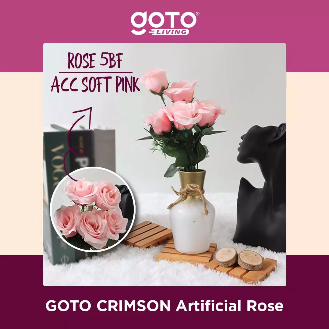 Jual Goto Living Goto Crimson Bunga Hias Mawar Teratai Buket Plastik ...