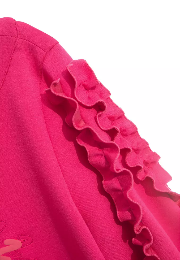 Buy iROO Heart Shape Top With Ruffle Sleeve Detail 2025 Online | ZALORA ...