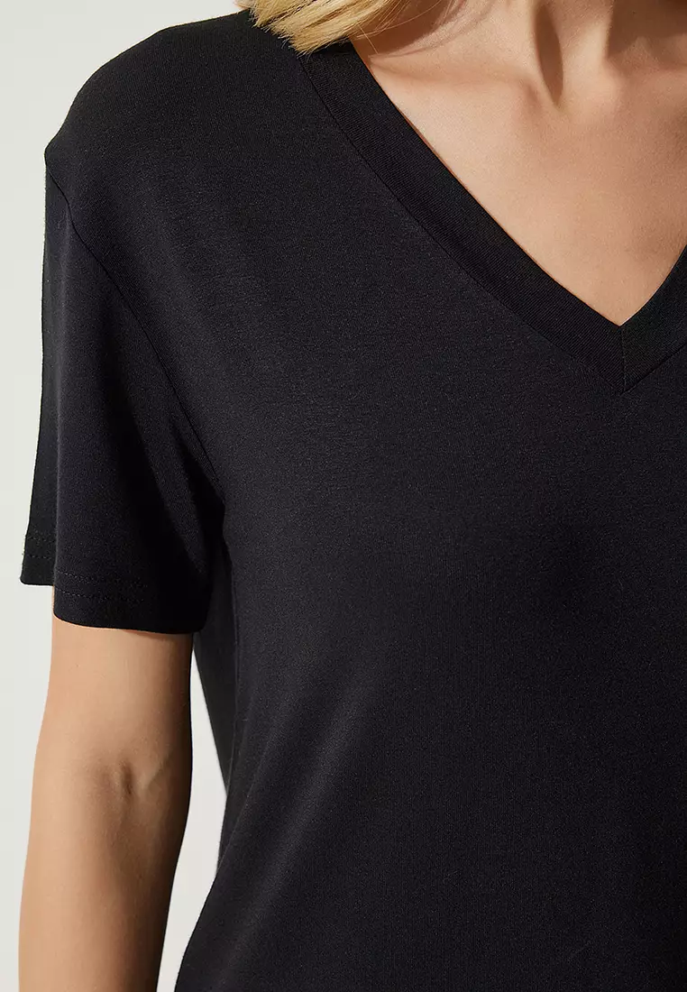 Buy Happiness Istanbul Basic V Neck Tee 2025 Online | ZALORA