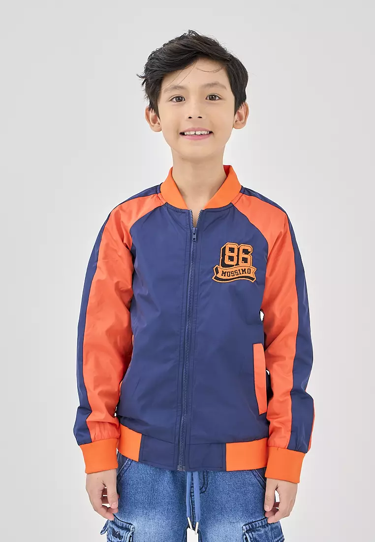 Buy Mossimo Mossimo Kids Edmark Orange Blue Varsity Jacket 2025 Online ...