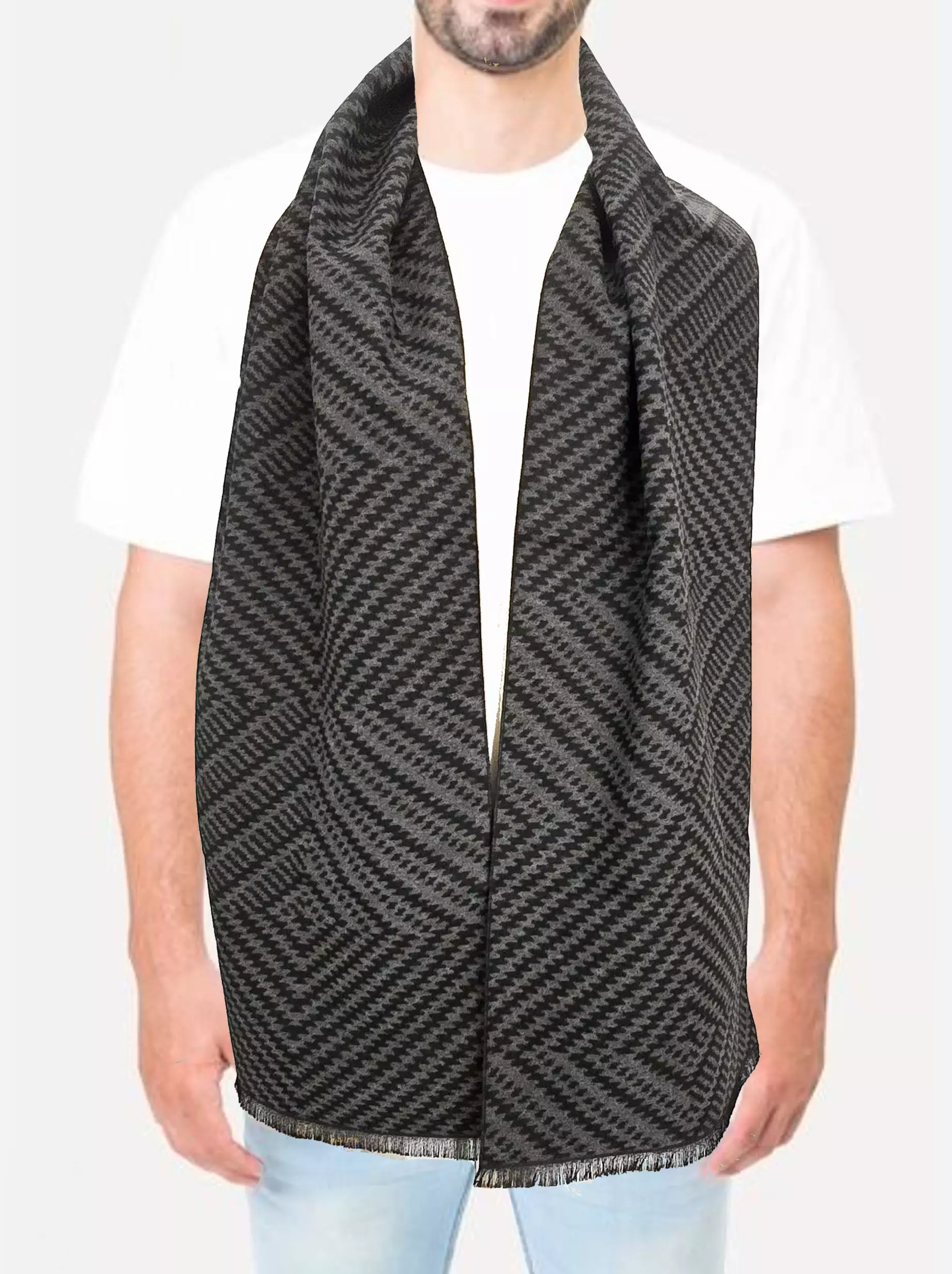 Jual San Marco Aksesoris Pria Monochrome Chevron Cashmere Feel Men's ...