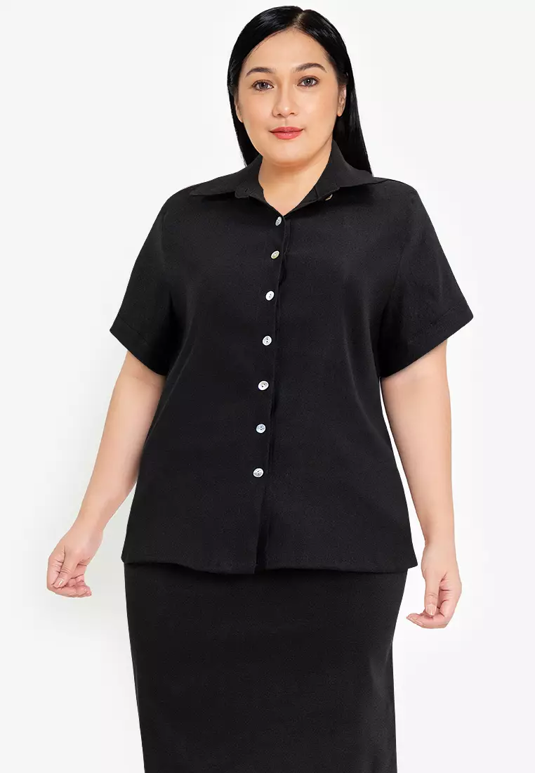 Buy Maxine Plus Size Plain Polo Cotton Stretch 2025 Online | ZALORA ...