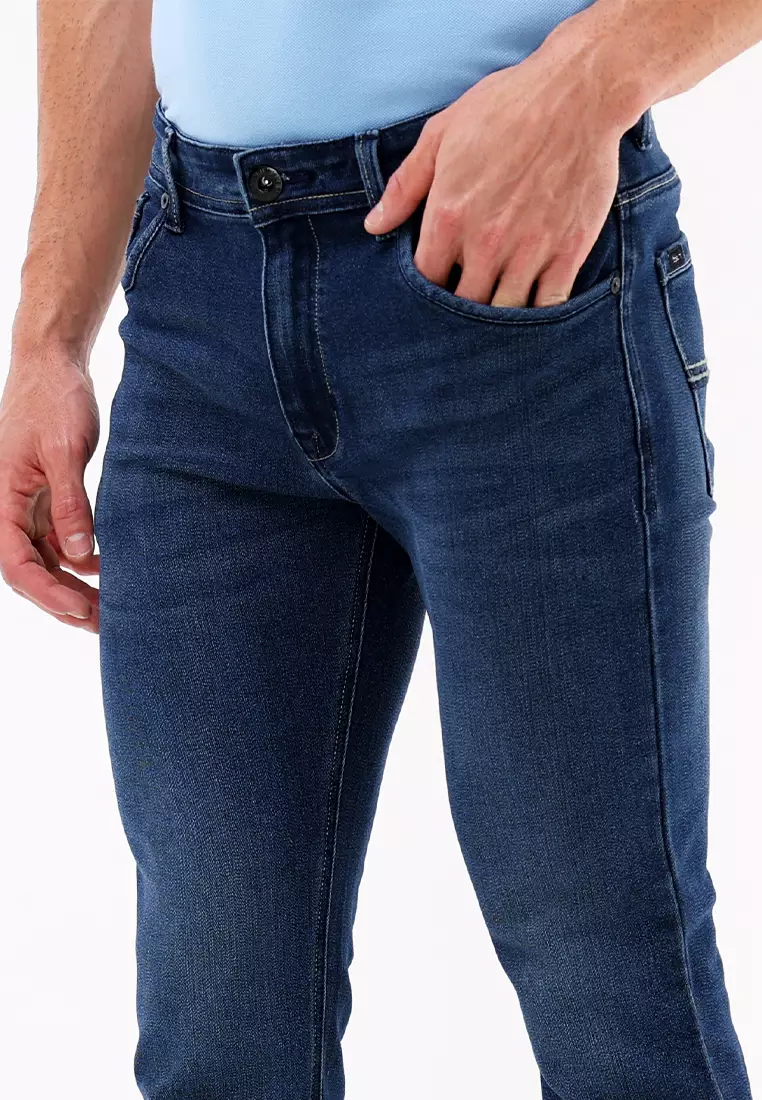 Buy Bossini Men Denim Long Pants Tapered W/ Stretch 2026 Online ...