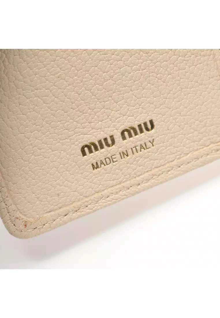 Buy MIU MIU Pre-Loved MIU MIU Madras Bi-fold Long Wallet leather light ...