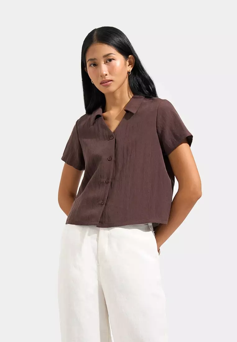 Buy ForMe Extended Sleeved Linen Shirt 2026 Online | ZALORA Philippines