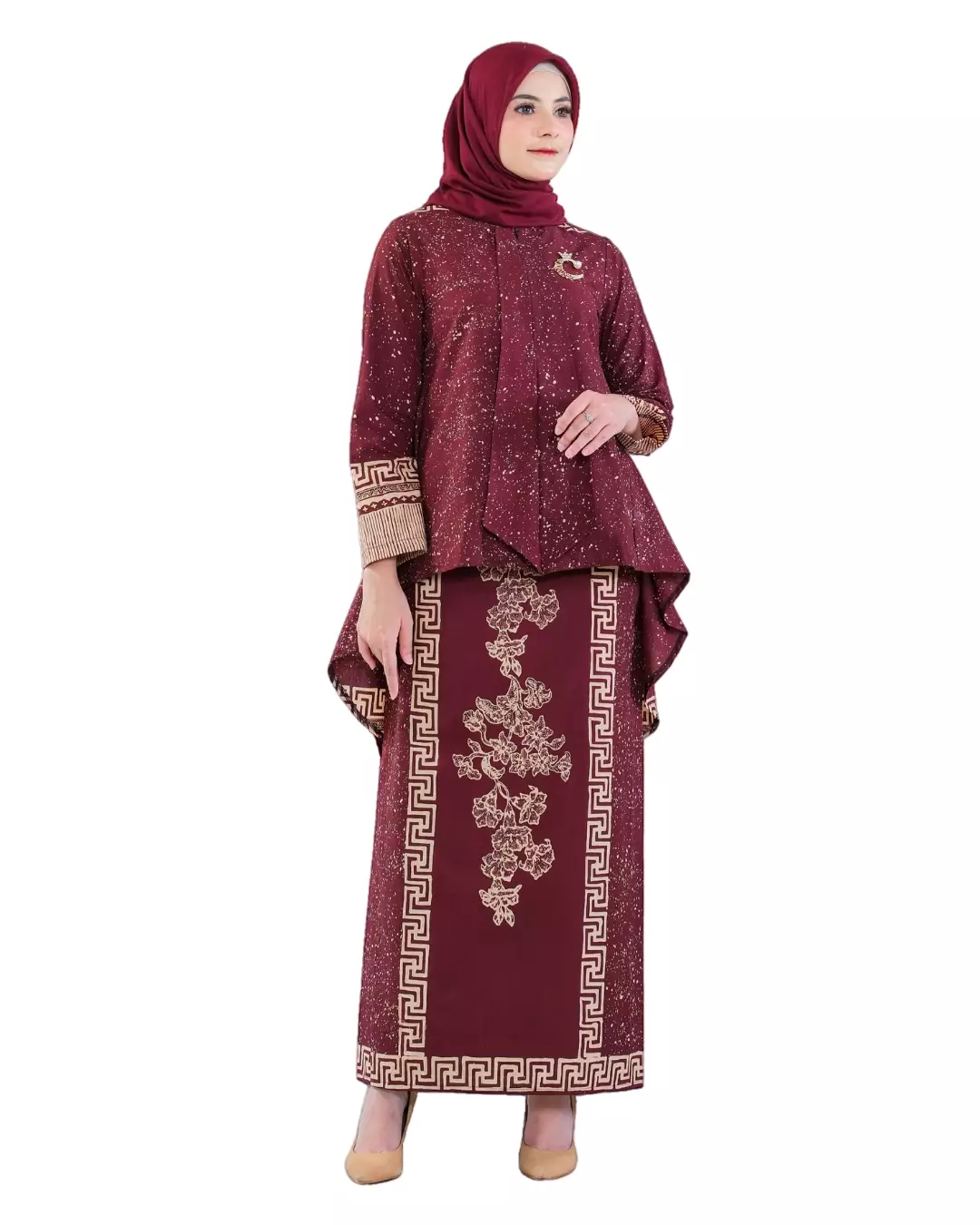 Jual Catalia Batik Nisya Maroon Setelan Batik by Catalia Batik Original ...