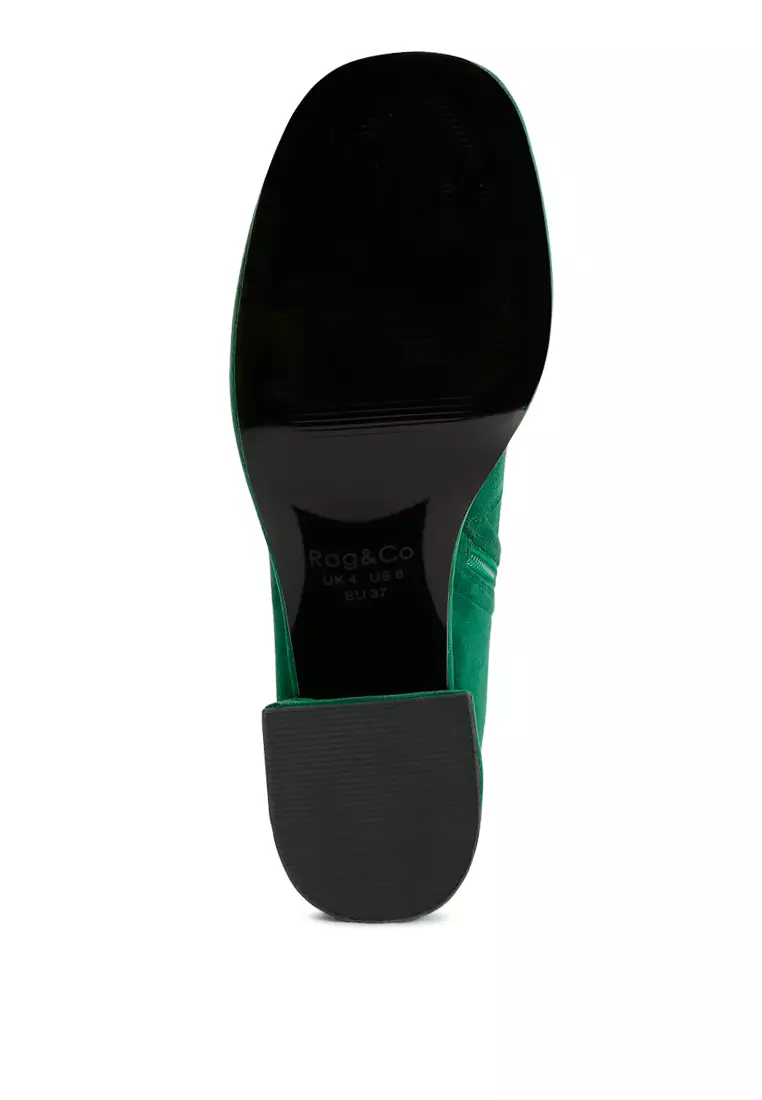 Rag & CO. Dark Green Microfiber High Ankle Boots 2025 | Buy Rag & CO ...