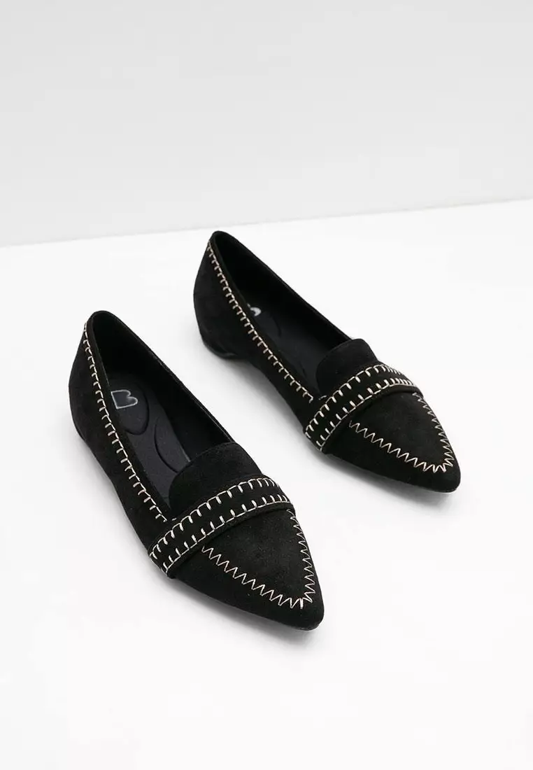 Jual Berrybenka Label Cindy Ocean Stiched Loafers Black Original 2025 ...