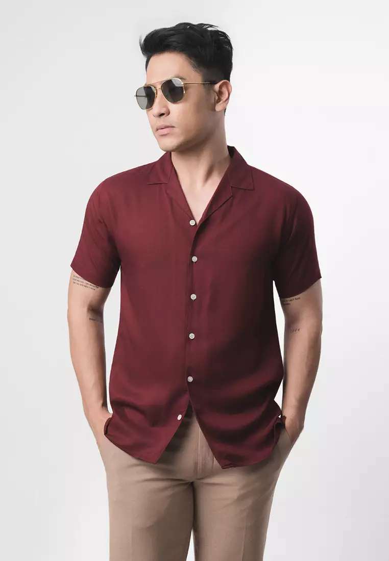 Jual VENGOZ Cuban Red Wine Casual Shirt Original 2025 | ZALORA Indonesia