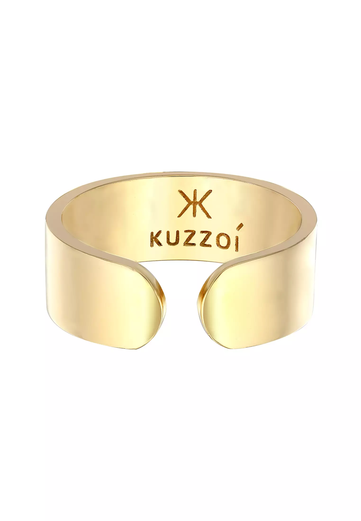 Buy Kuzzoi Ring Men Band Design Open Timeless Gold Plated 2026 Online ...