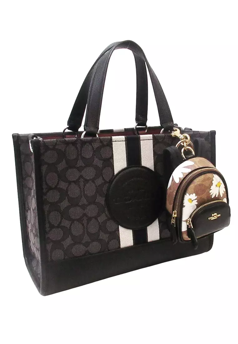 Buy Coach Mini Court Backpack Bag Charm In Signature Canvas With Floral ...