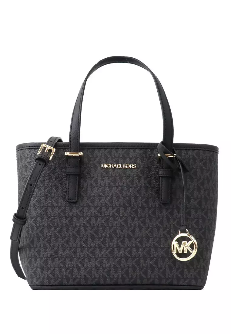 Buy Michael Kors Jet Set Travel Extra-Small Logo Top-Zip Tote Bag ...