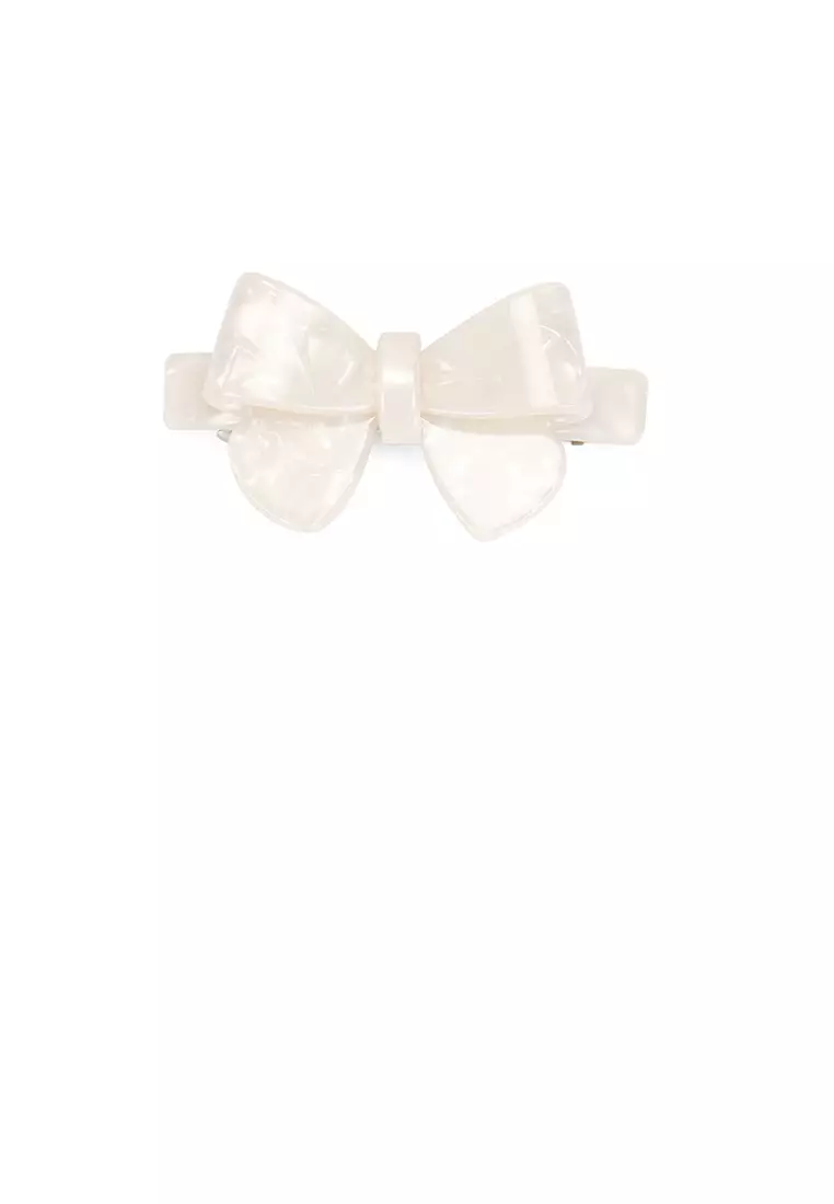 Mooclife Fashion Simple White Ribbon Small Hair Slide - Elegant ...
