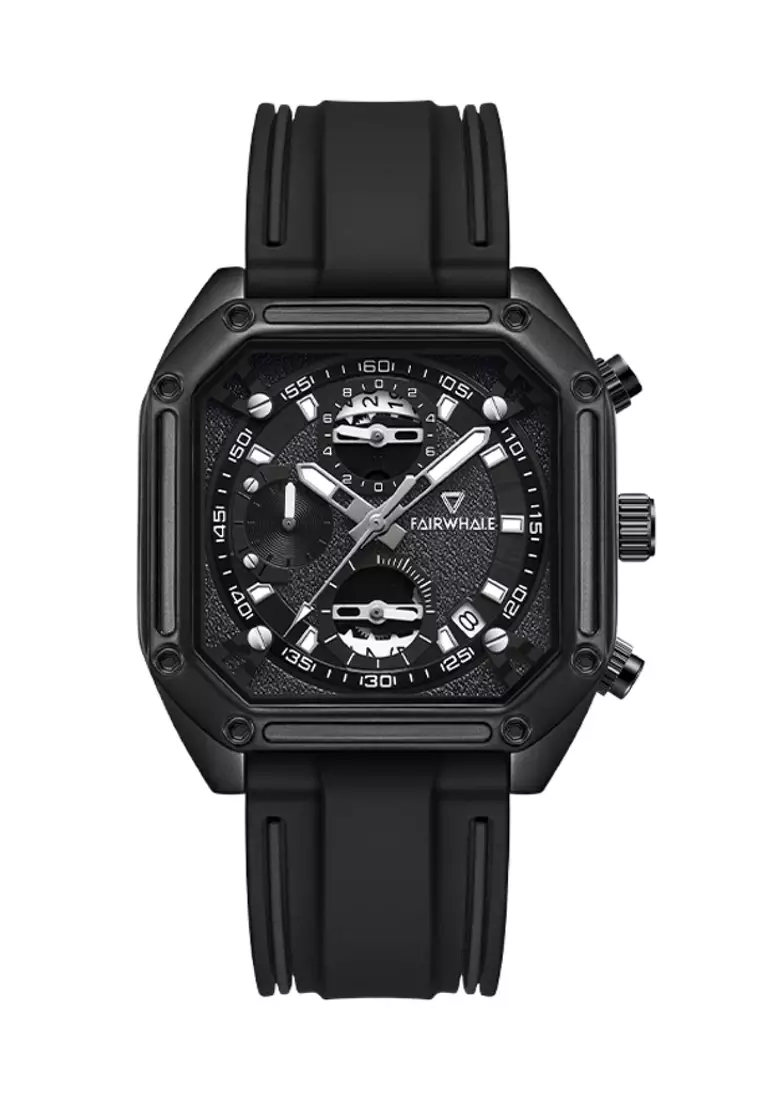 Buy Mark Fairwhale Unisex Square Black IP Alloy Quartz Watch, 41mm ...