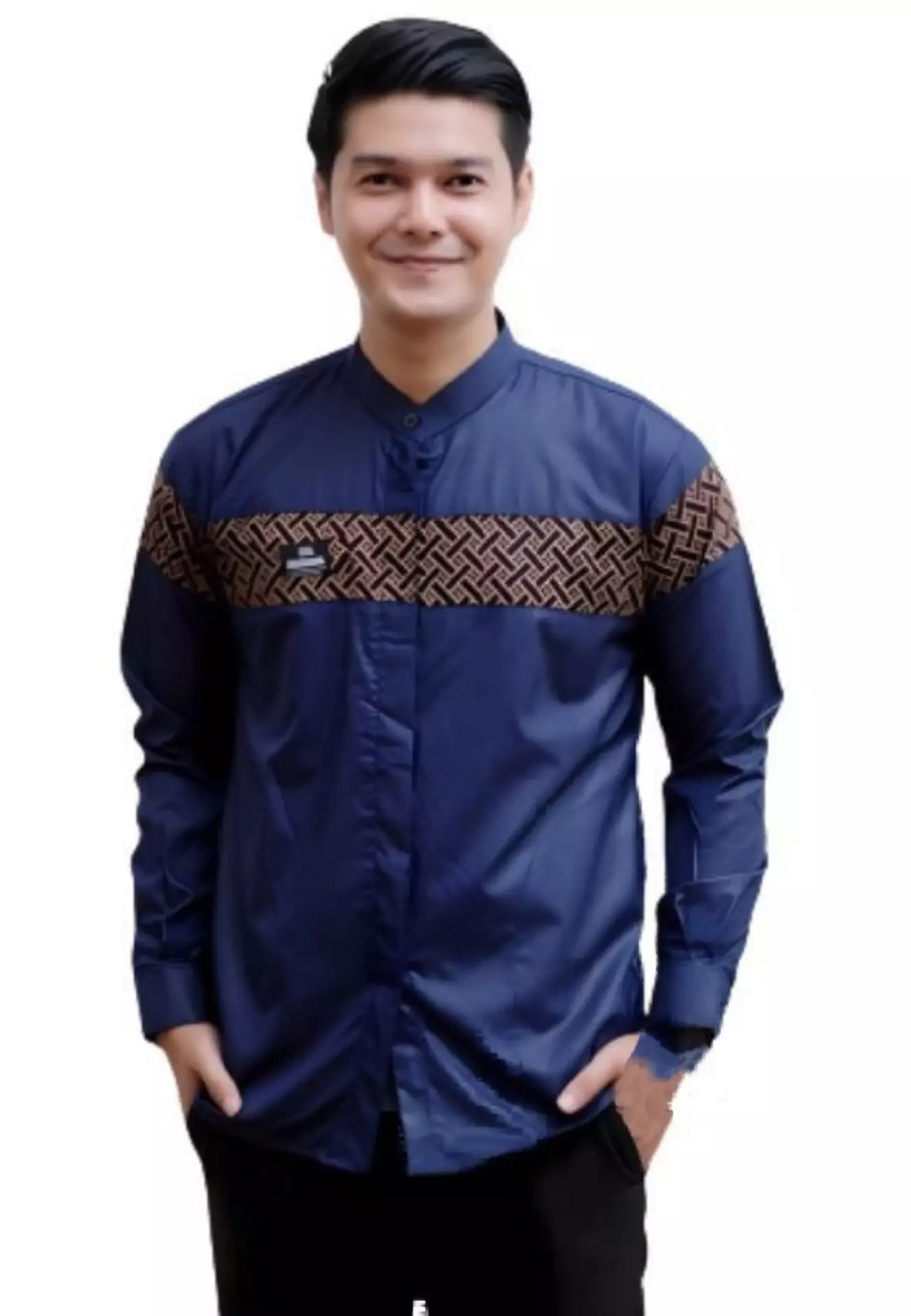 Jual Batik Mayung Abasyi Navy 002 Koko Batik Kombinasi Exclusive Pria ...