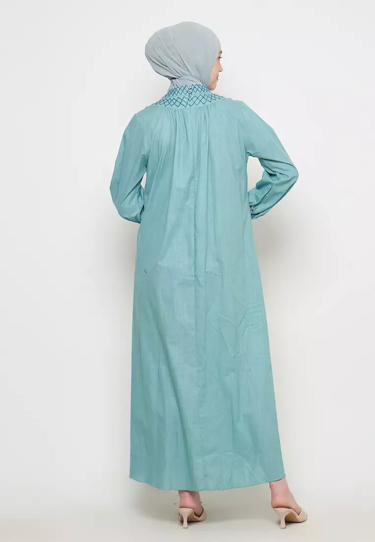 Jual KLA KLA - Vlabel Collection Hazel Dress Tosca Original 2024 | ZALORA Indonesia