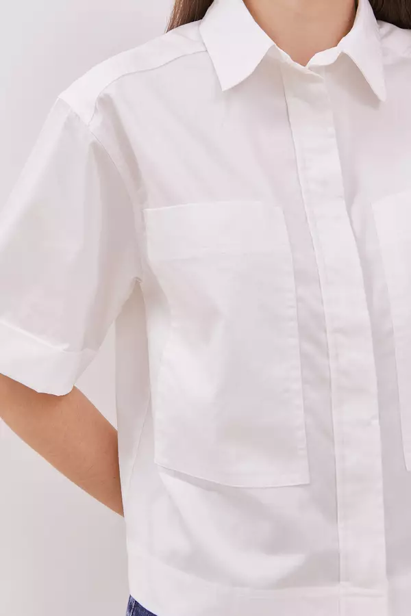 Jual Minimal MINIMAL - Dwei - Kemeja Oversize Pocket - Off White Colour ...