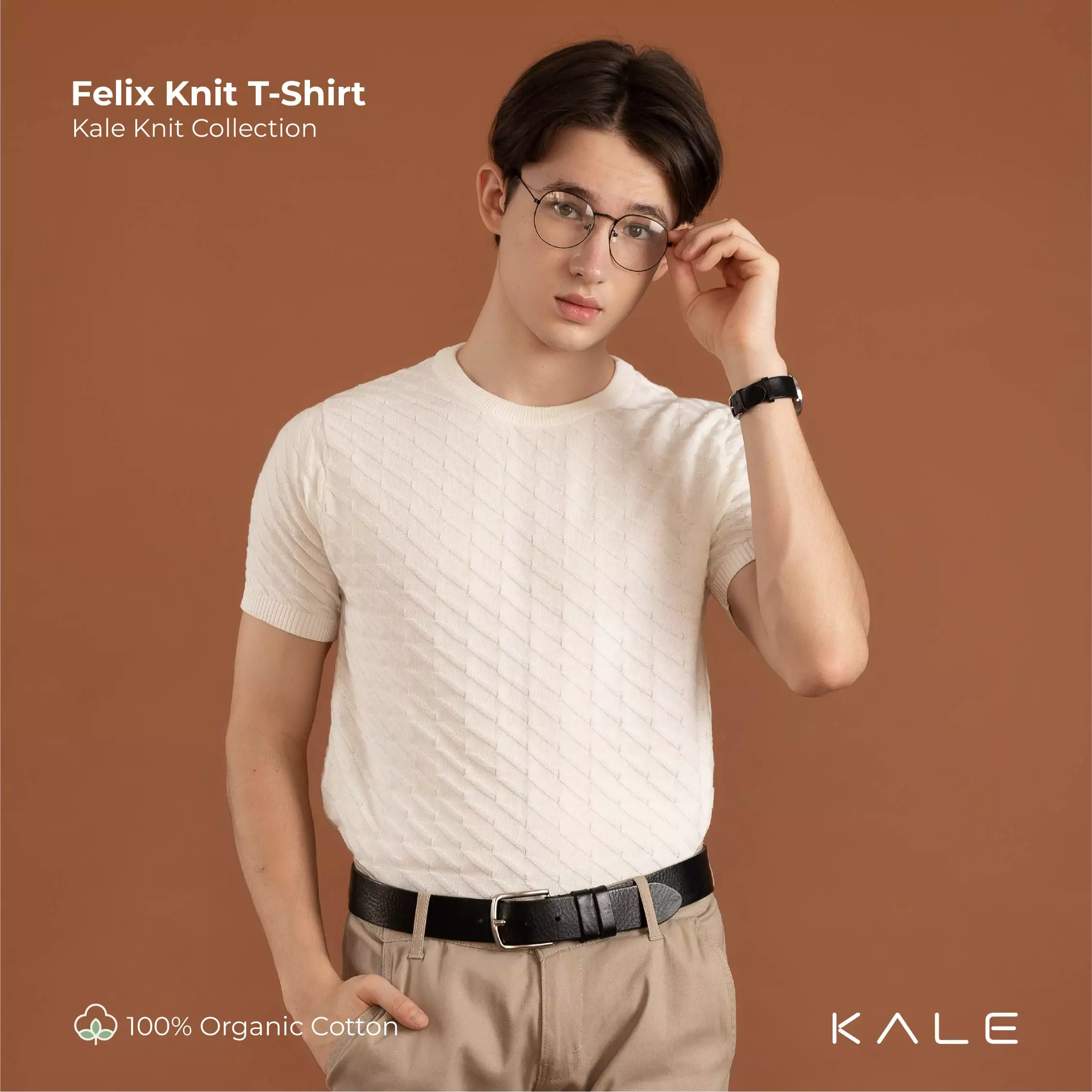 Jual Kale Clothing Kale Felix White / Kaos Rajut Pria Lengan Pendek ...