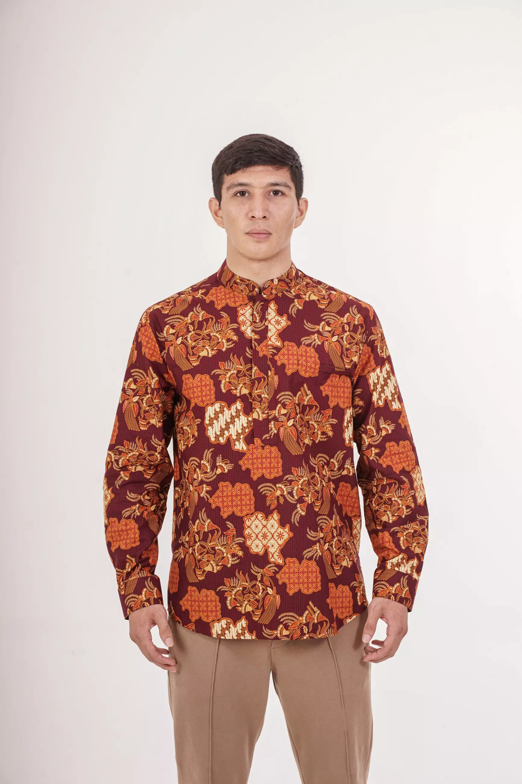 Jual Batik Solo Batik Solo Koko Men Reg LS - M1 Original 2025 | ZALORA Indonesia