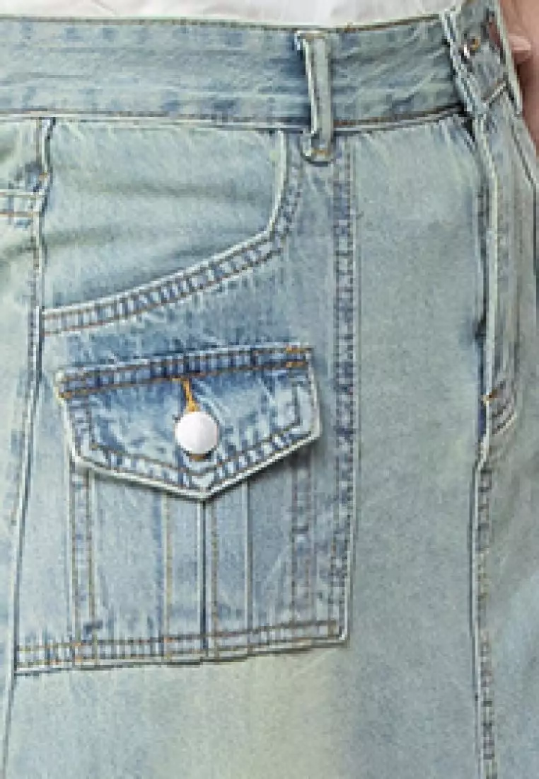 Jual MKY CLOTHING Ziliza Skirt Unfinished in Light blue Original 2024 ...