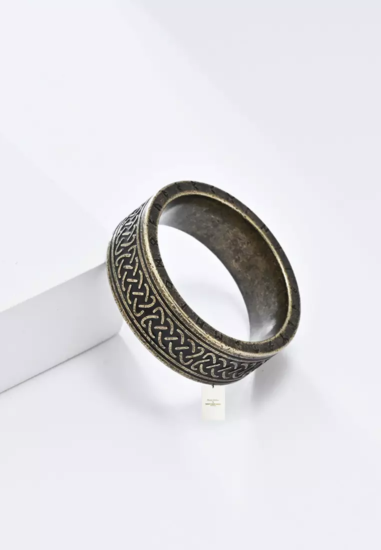 Buy HAPPY FRIDAYS Titanium Steel Celtic Knot & Runes Ring JW QF-JZ917 ...