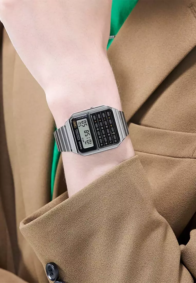 Buy Casio CA-500 Men's Vintage Calculator Digital Watch Stainless Steel ...
