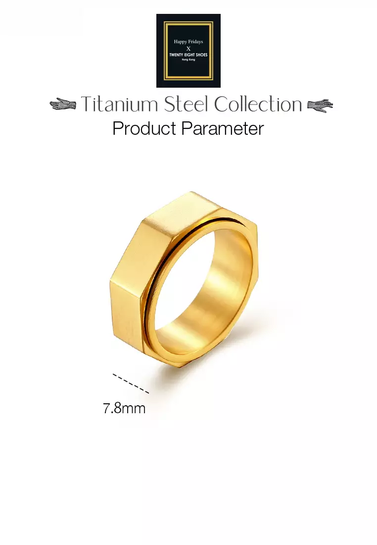 Buy HAPPY FRIDAYS Titanium Steel Stylish Octagon Ring JW QF-JZ723 Online | ZALORA Malaysia