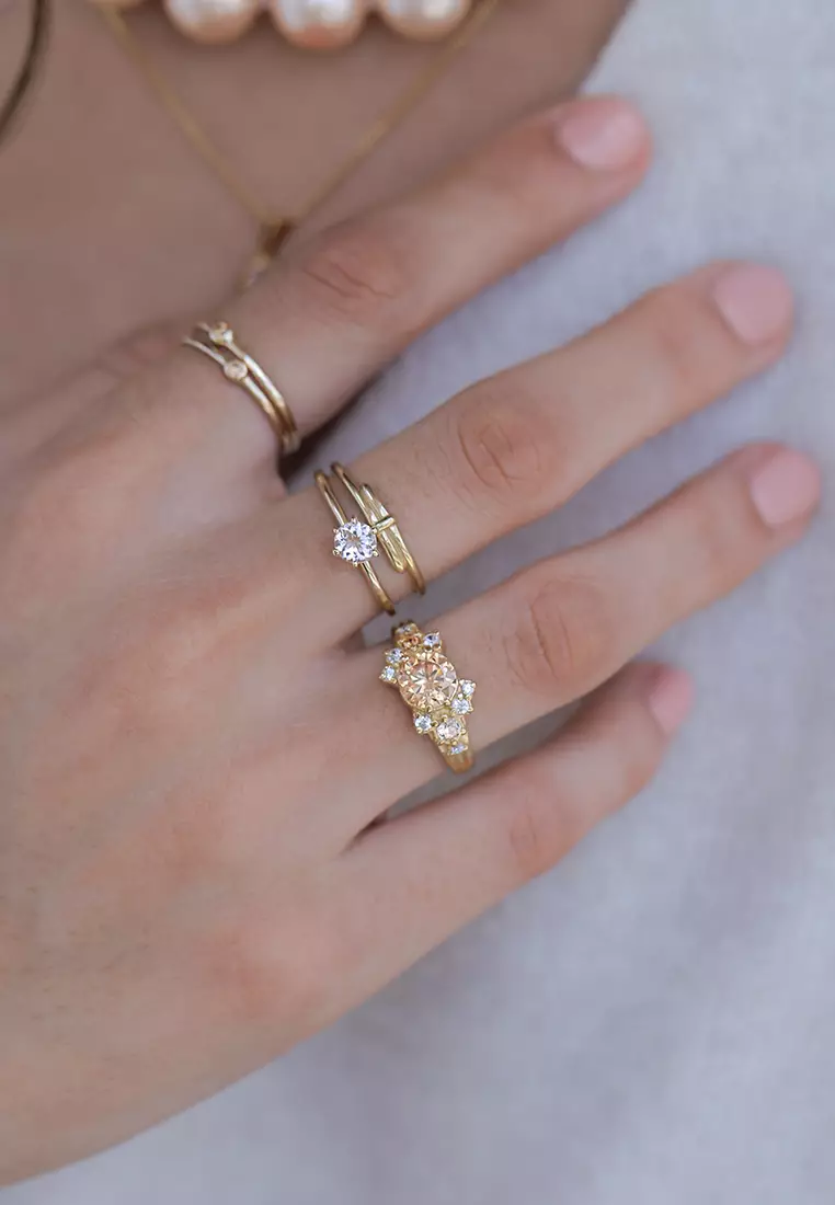 Buy ELLI GERMANY Wrap Pin Ring – Gold-Plated Silver 2026 Online | ZALORA