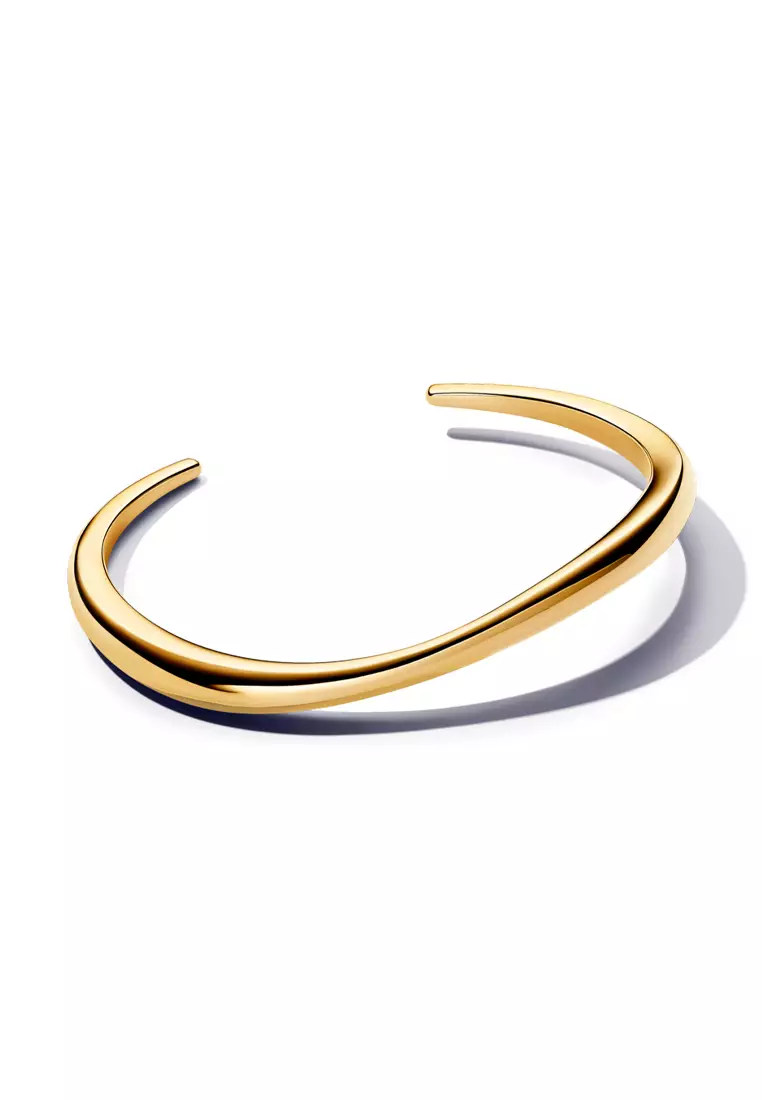 Buy PANDORA Pandora Essence 14k Gold Plated Organically Shaped Open Bangle Online | ZALORA Malaysia