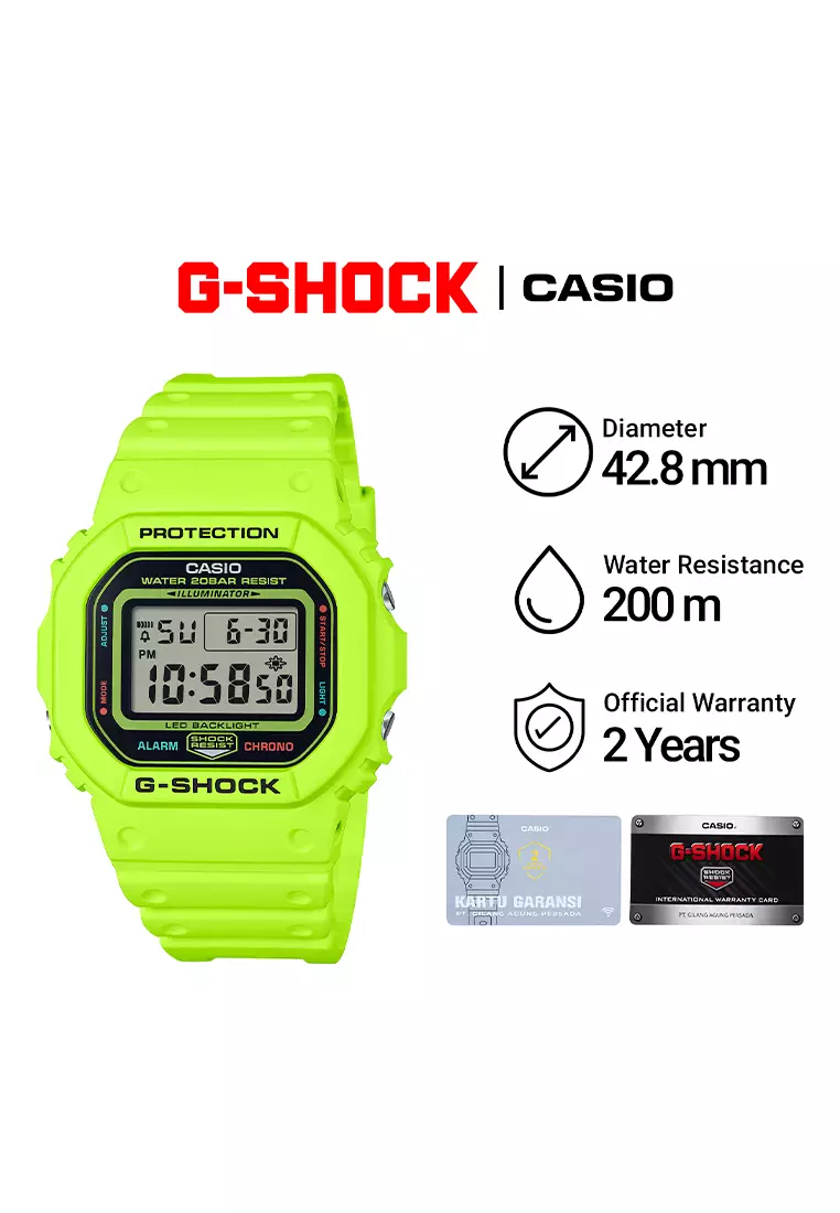 Jual G-SHOCK Casio G-Shock DW-5600EP-9D Lime Green Resin Band - Jam Tangan Digital Unisex ...