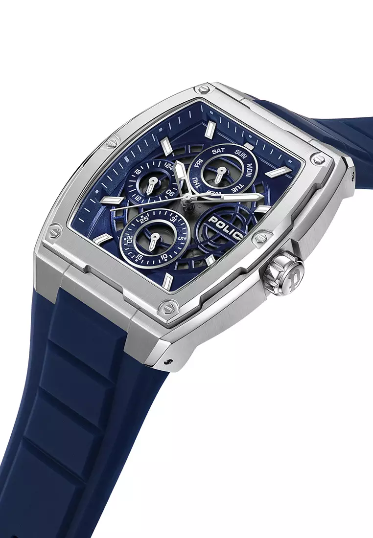 Buy Police Police Creed Blue Rubber Analog Quartz Watch For Men ...