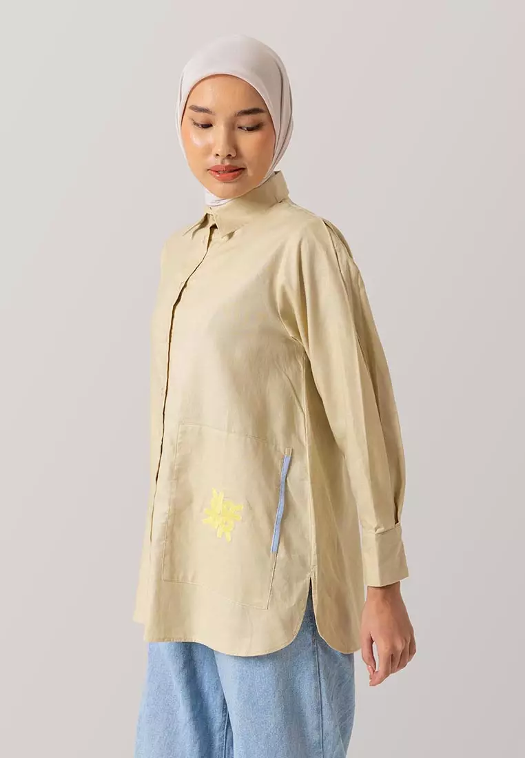 Jual Riamiranda Ria Miranda Soybean Bria Shirt Original 2025 | ZALORA ...