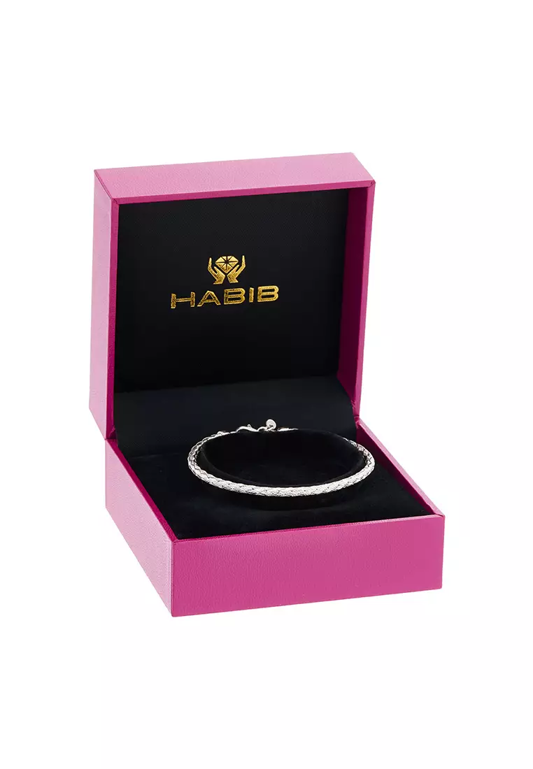Buy HABIB HABIB Oro Italia 916 White Gold Bangle GB94211125(2.5W) (22K ...