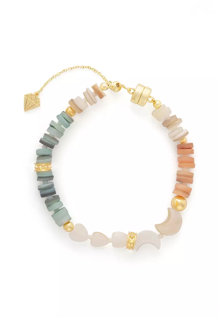 Buy Wanderlust + Co Aura Beaded Gold Bracelet Online | ZALORA Malaysia