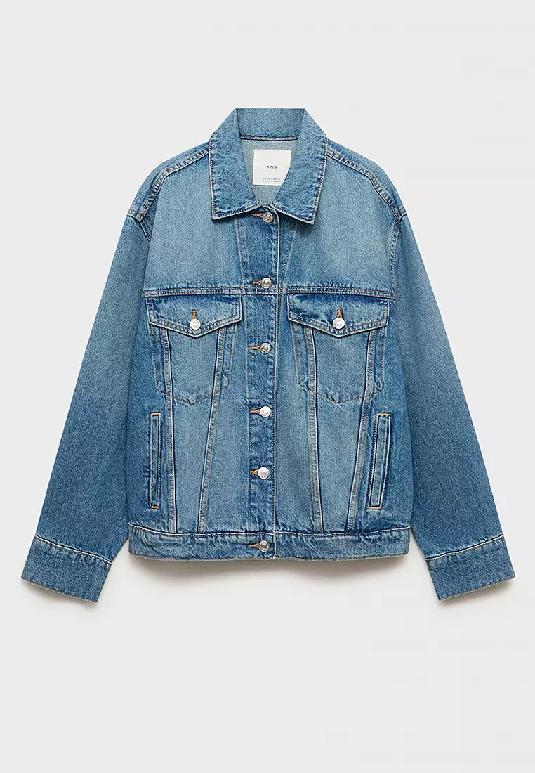 Mango Oversized Denim Jacket With Pockets 2025 | Buy Mango Online ...