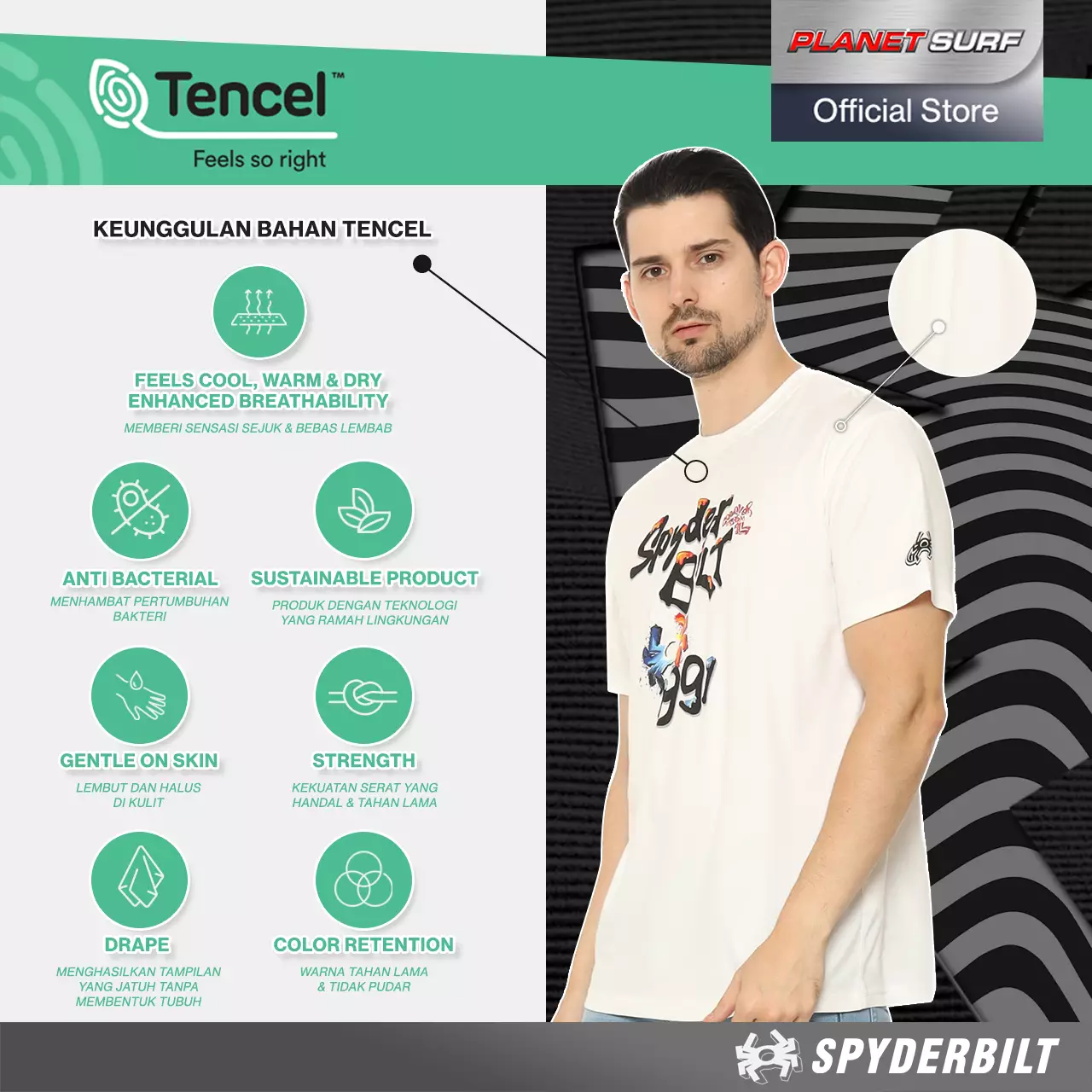 Jual Spyderbilt Spyderbilt Kaos Lengan Pendek Pria Stracom Tencel Men ...