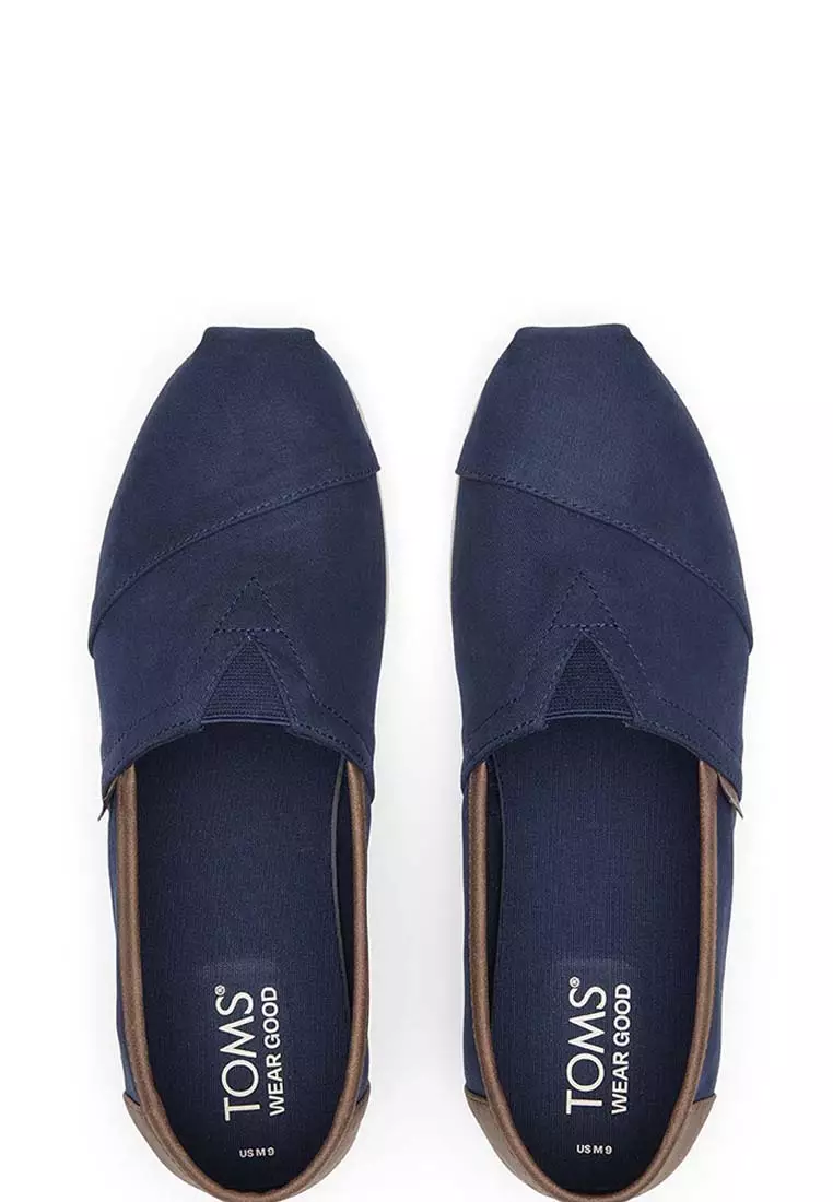 Buy TOMS Toms Alpargata Men's Slip On - Navy Brushed Twill/ Tan ...