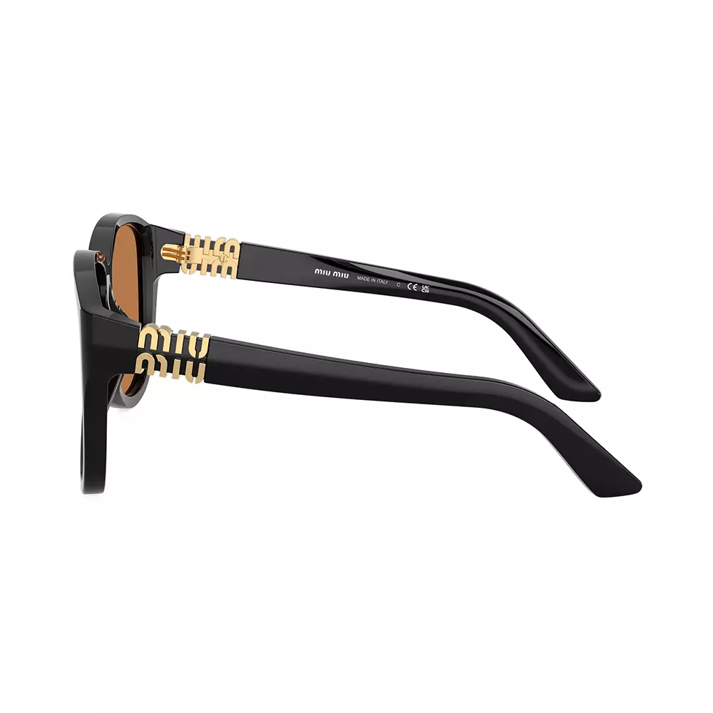 Jual Miu Miu Square Black Pilot Acetate Frame Sunglasses with Brown ...